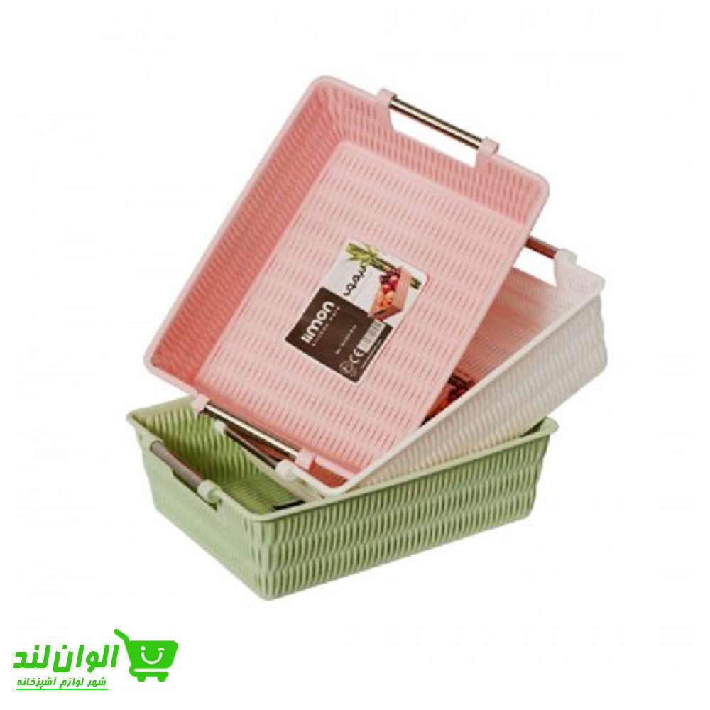 سبد ارگانایزر بامبو لیمون مدل دسته استیل سایز 1 کد 22001 - الوان لند ...
