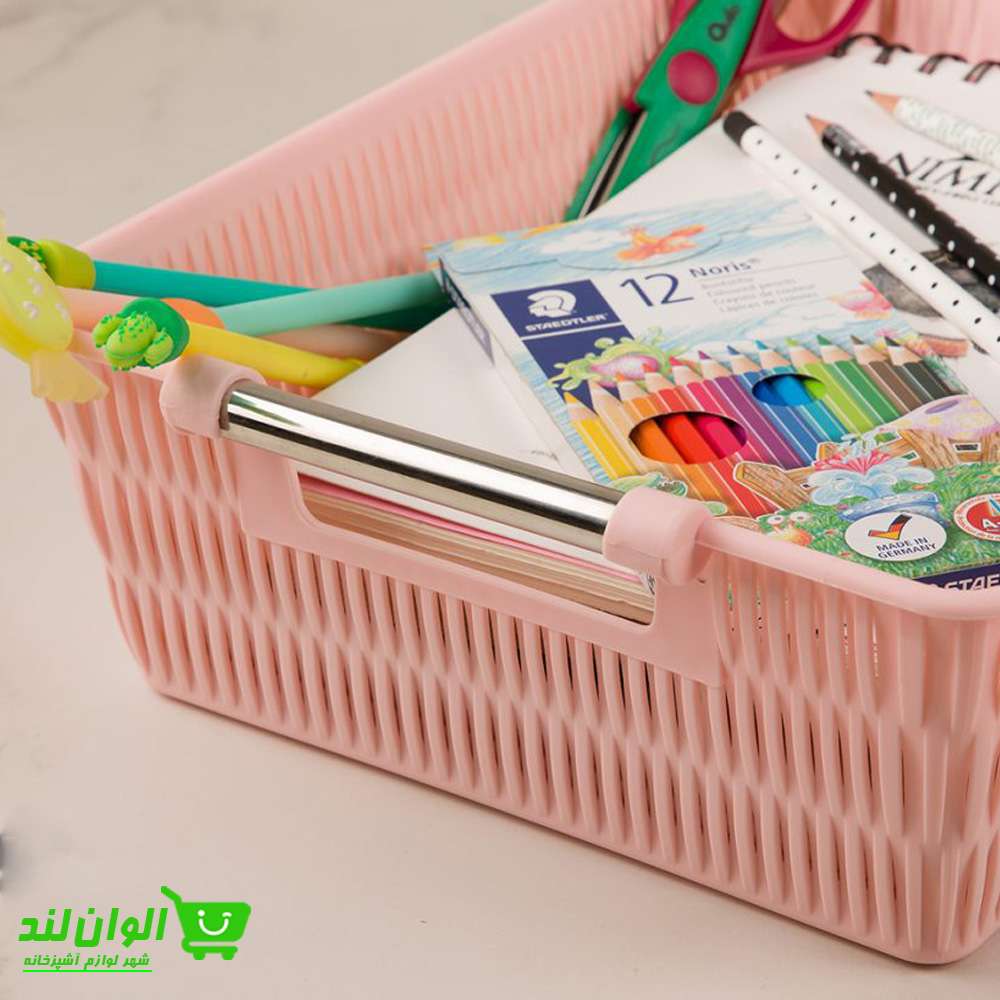 سبد ارگانایزر بامبو لیمون مدل دسته استیل سایز 1 کد 22001 - الوان لند ...